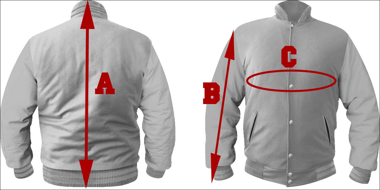 Varisty Jackets Size Chart